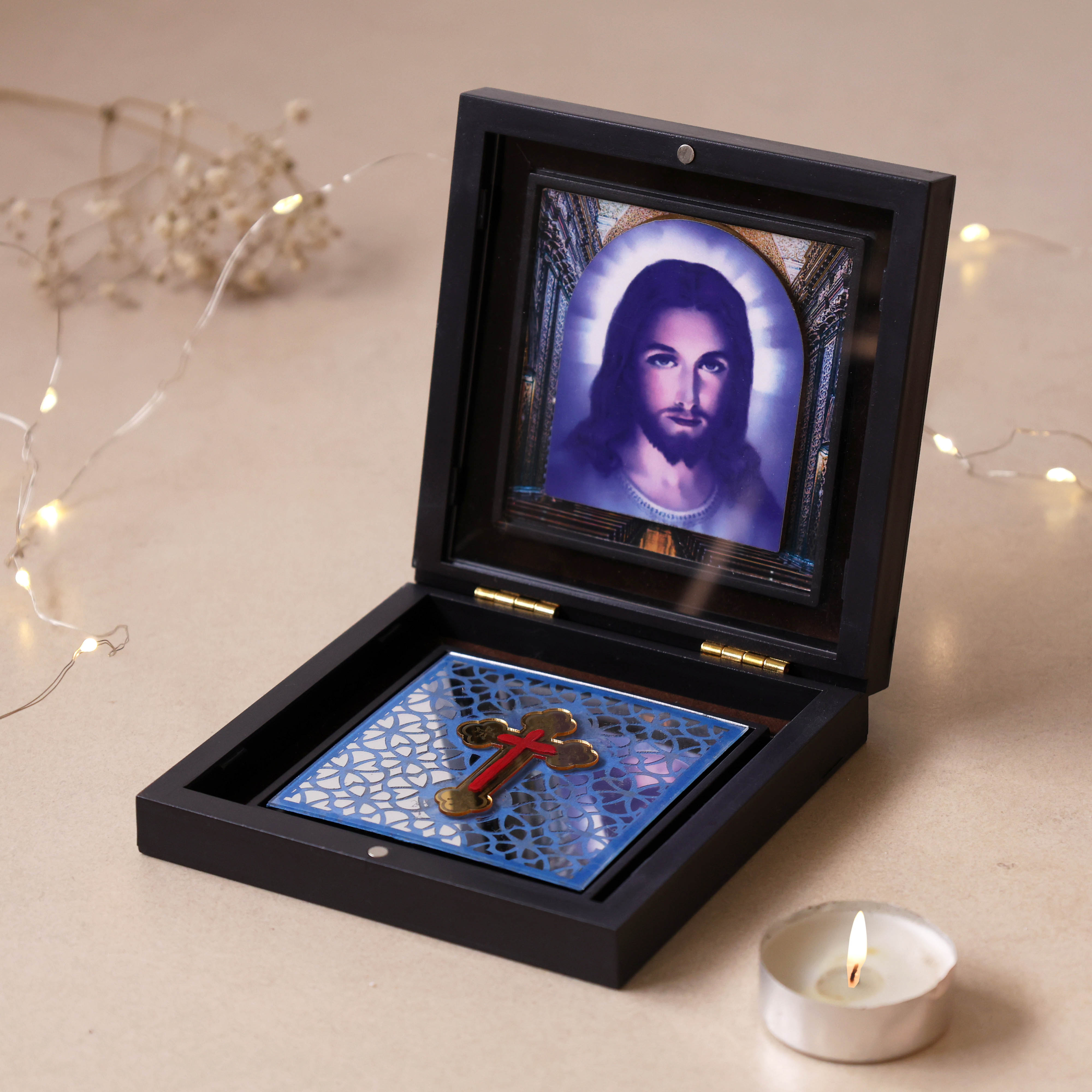 Divine 3D Jesus Christ Sacred Heart Frame Box – Premium Gold-Accented ...